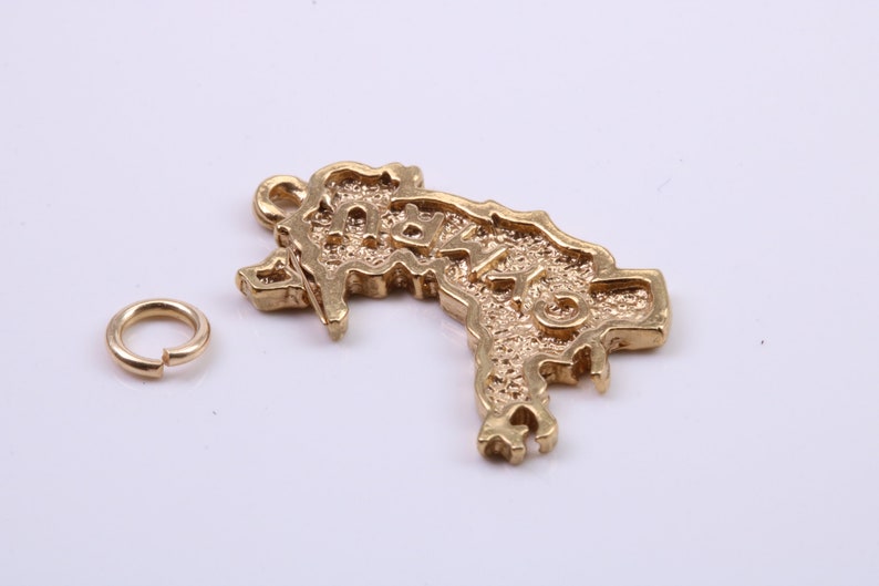 Map of Cymru Charm, Traditional Charm, Made From Solid 9ct Yellow Gold ...