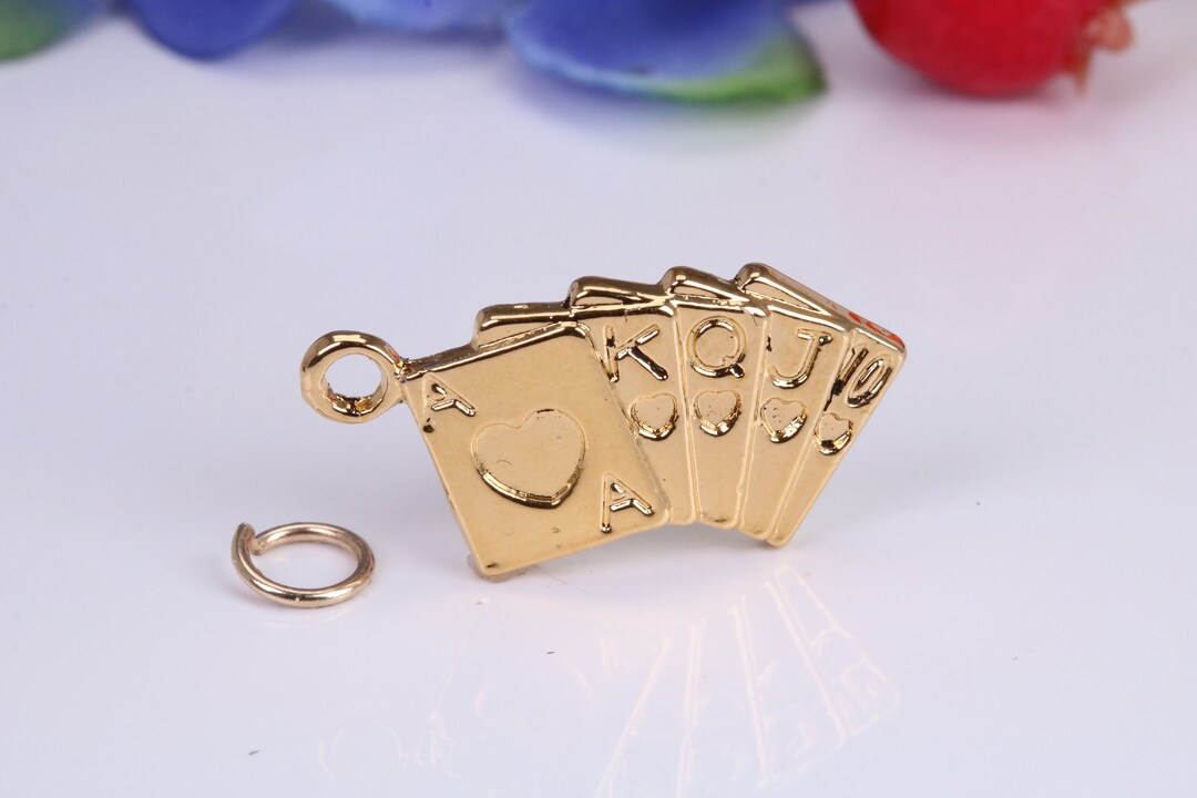 Playing Cards Charm, Traditional Charm, Made From Solid Cast Yellow ...