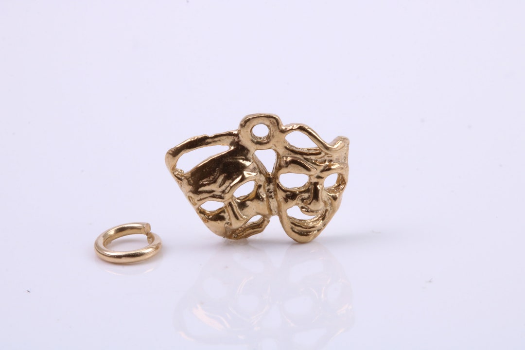 Pantomime Mask Charm, Traditional Charm, Made From Solid 9ct Yellow ...