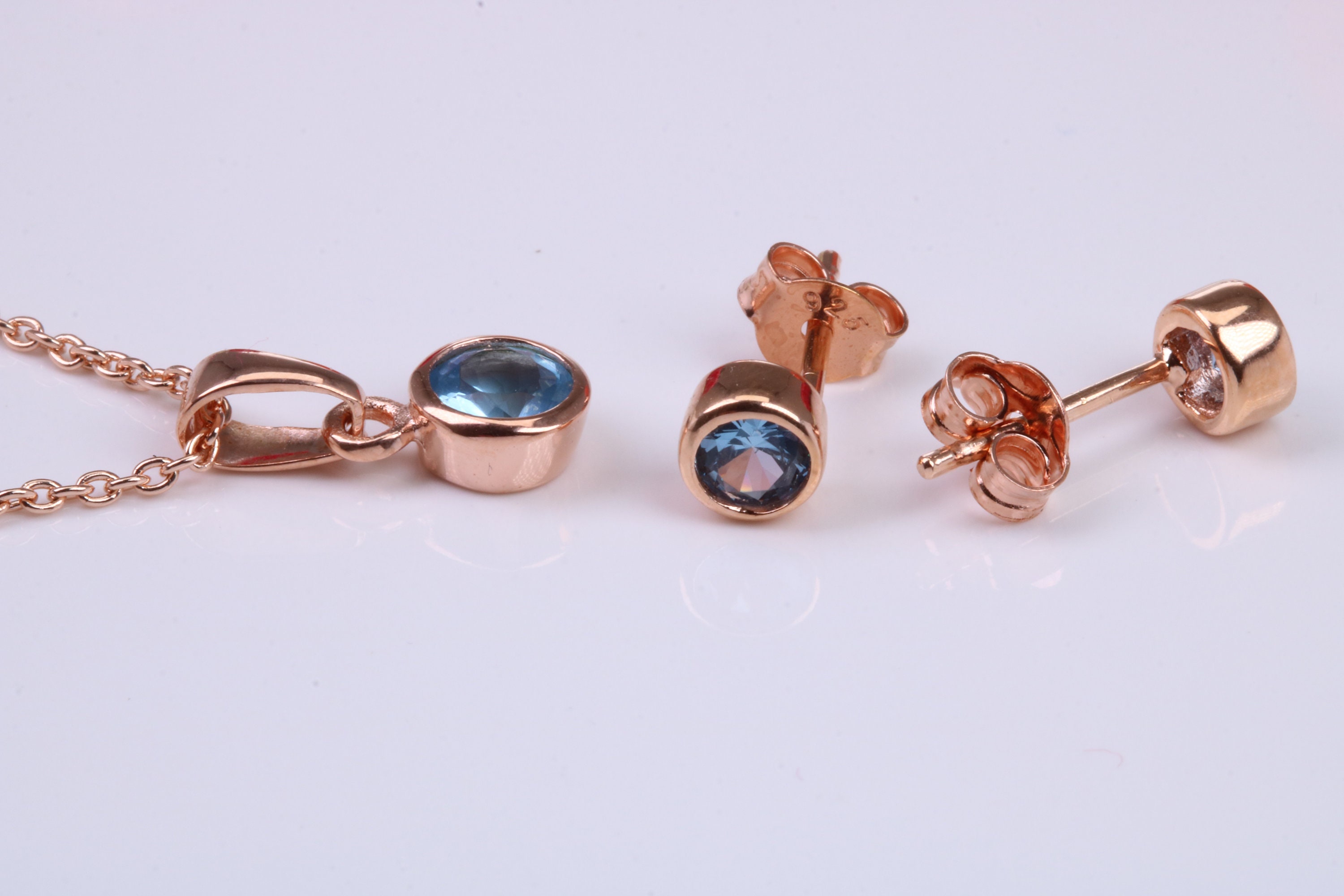 Real Blue Topaz Necklace and Matching Stud Earrings Made From - Etsy