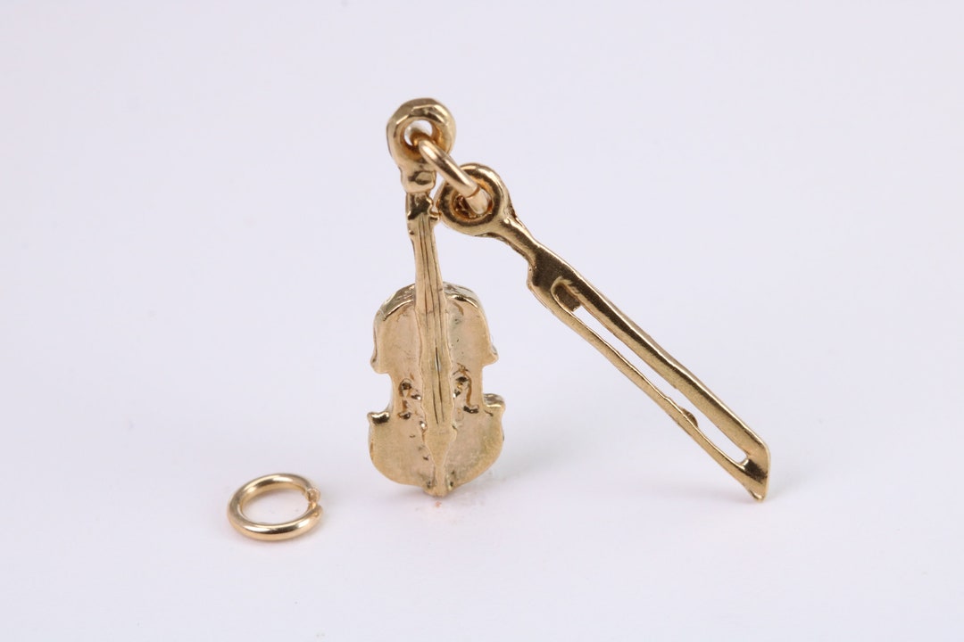 Violin Charm, Traditional Charm, Solid Yellow Gold, British Hallmarked ...