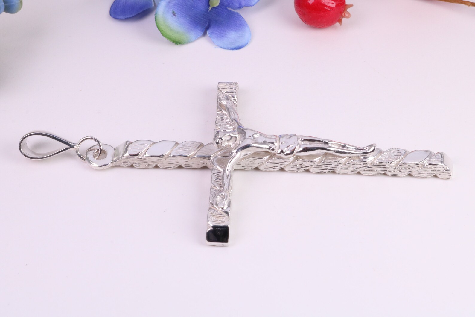 90 Mm Long, Very Large Crucifix, Made From Solid Cast Silver, With ...