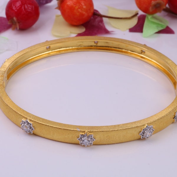 18ct Solid Gold Bangle - Etsy