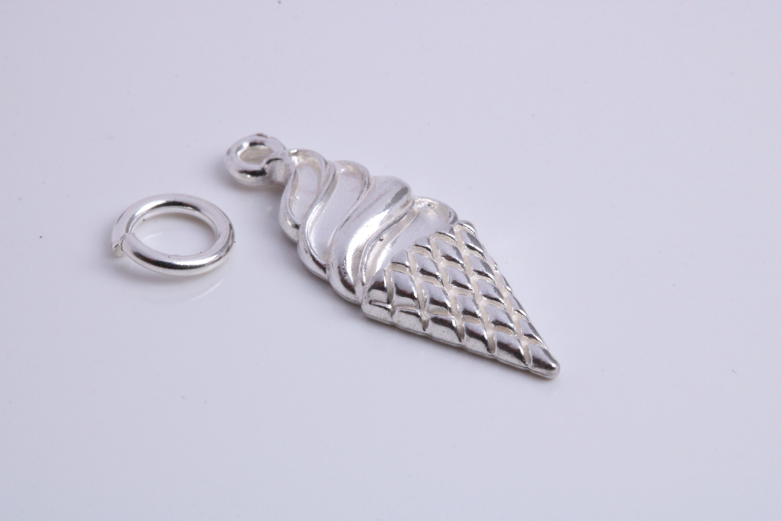 Ice Cream Cone Charm, Traditional Charm, Made From Solid 925 Grade ...