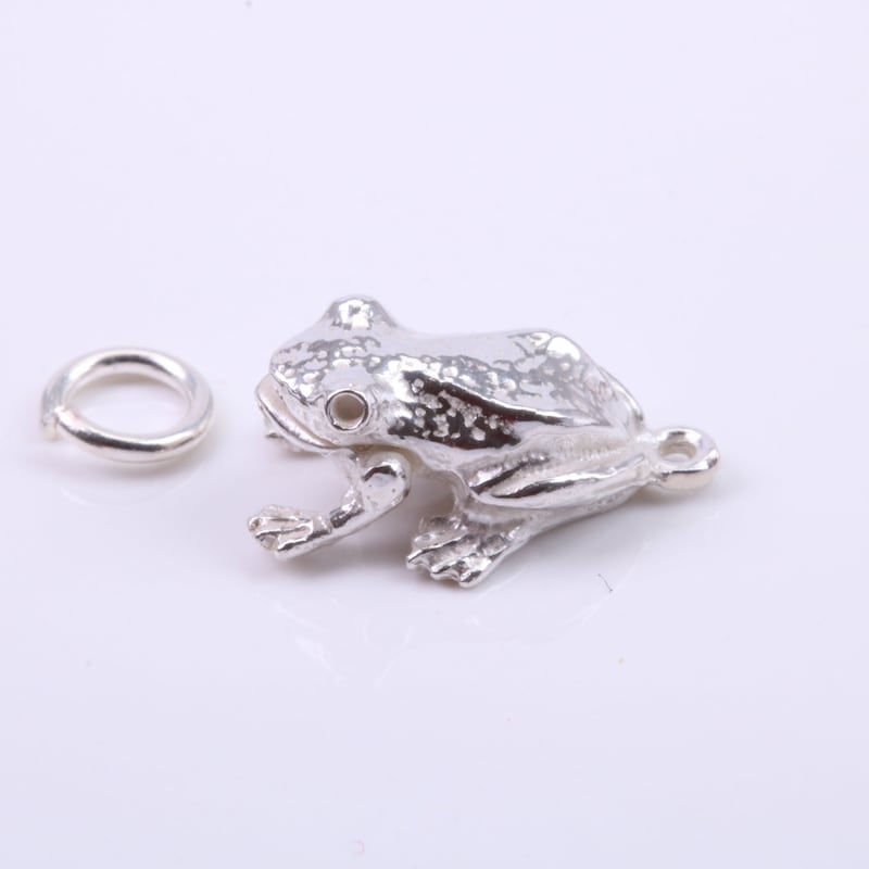 Sterling Silver Frog Charm - Etsy