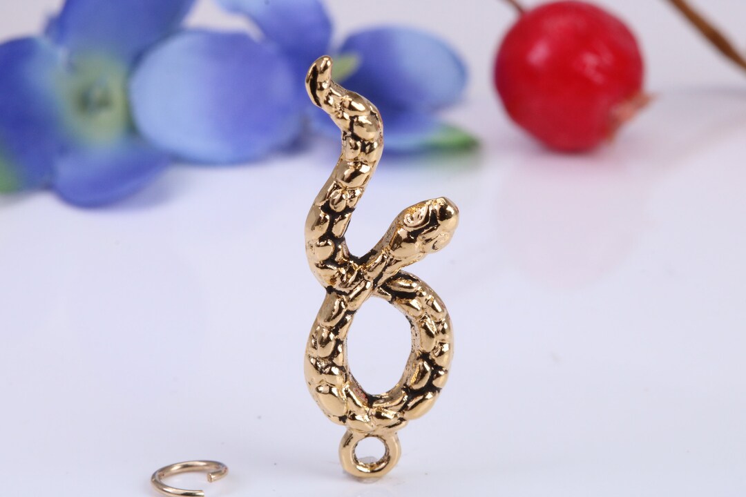 Snake Charm, Traditional Charm, Made From Solid Cast Yellow Gold ...