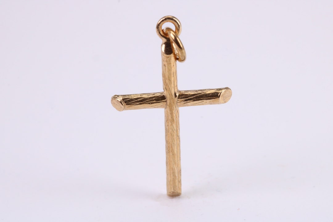 26 Mm Long Gold Cross Necklace Together With 18 Inch Long Chain, Made ...