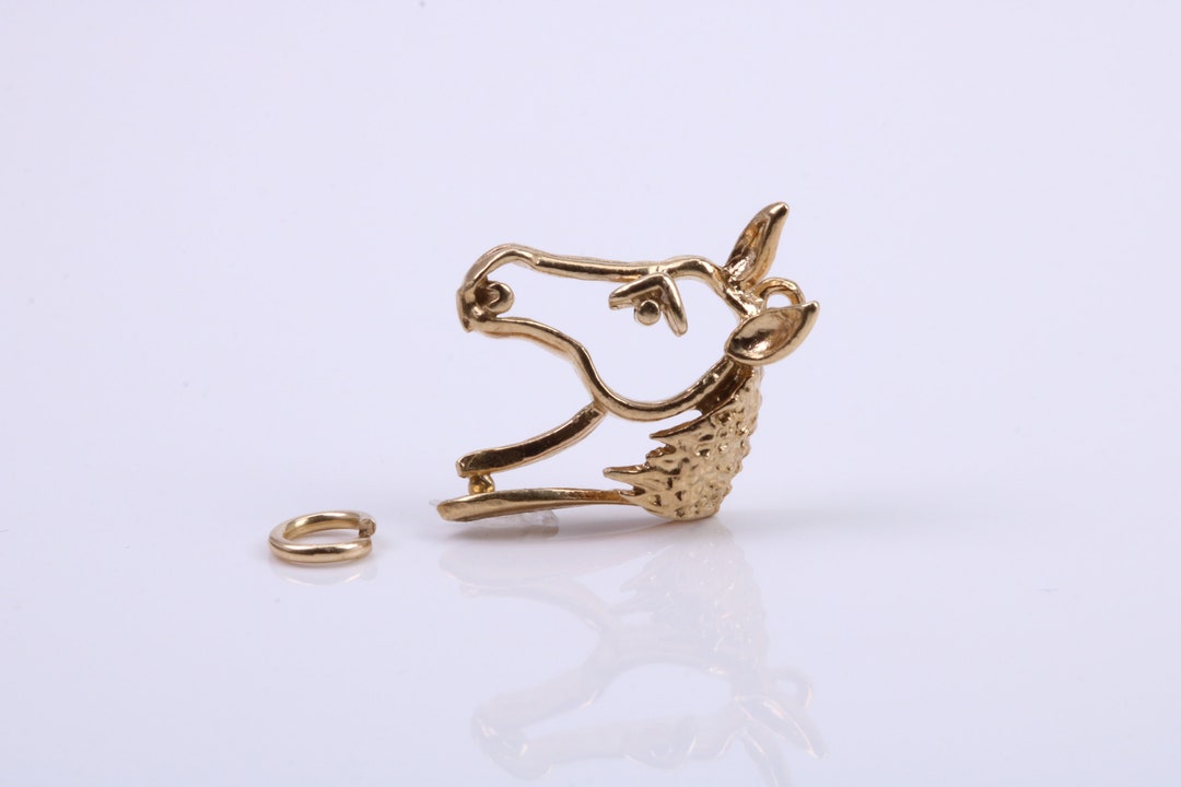 Horse Head Charm, Traditional Charm, Made From Solid 9ct Yellow Gold ...