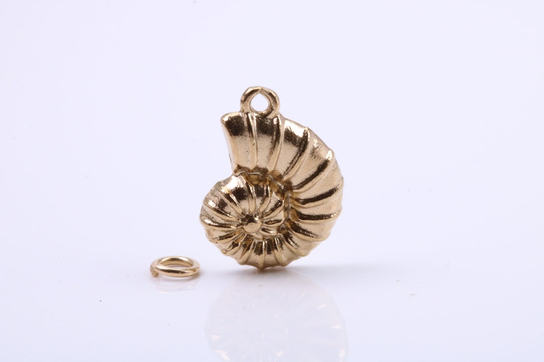 Sea Shell Charm, Traditional Charm, Made From Solid 9ct Yellow Gold ...