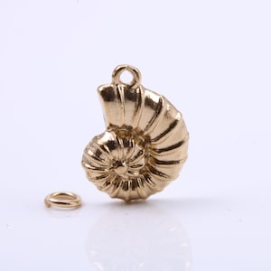 Sea Shell Charm, Traditional Charm, Made From Solid 9ct Yellow Gold ...