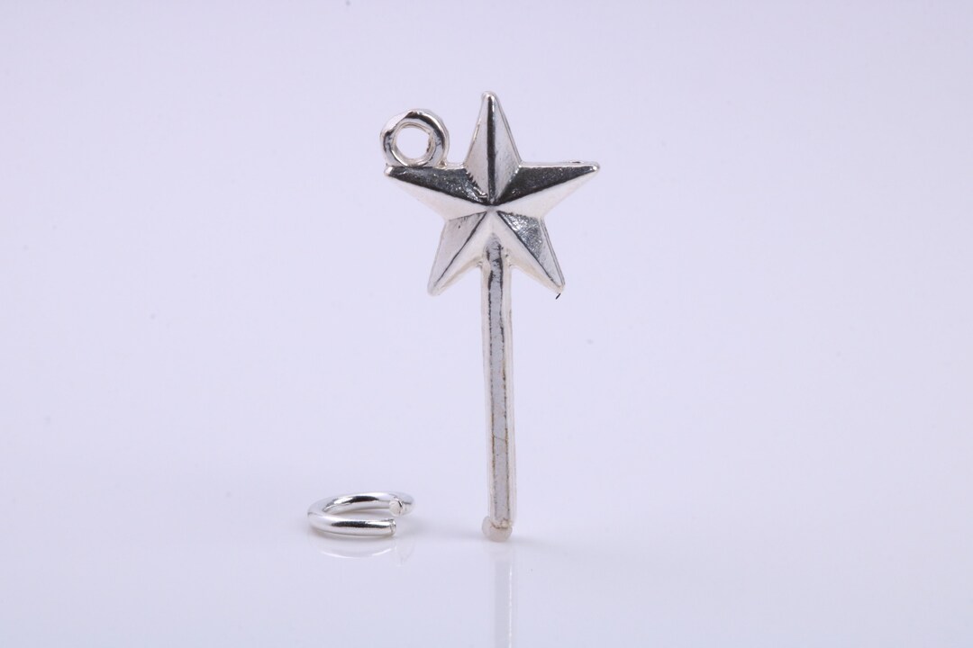 Princess Magic Wand Charm, Traditional Charm, Made From Solid 925 Grade ...