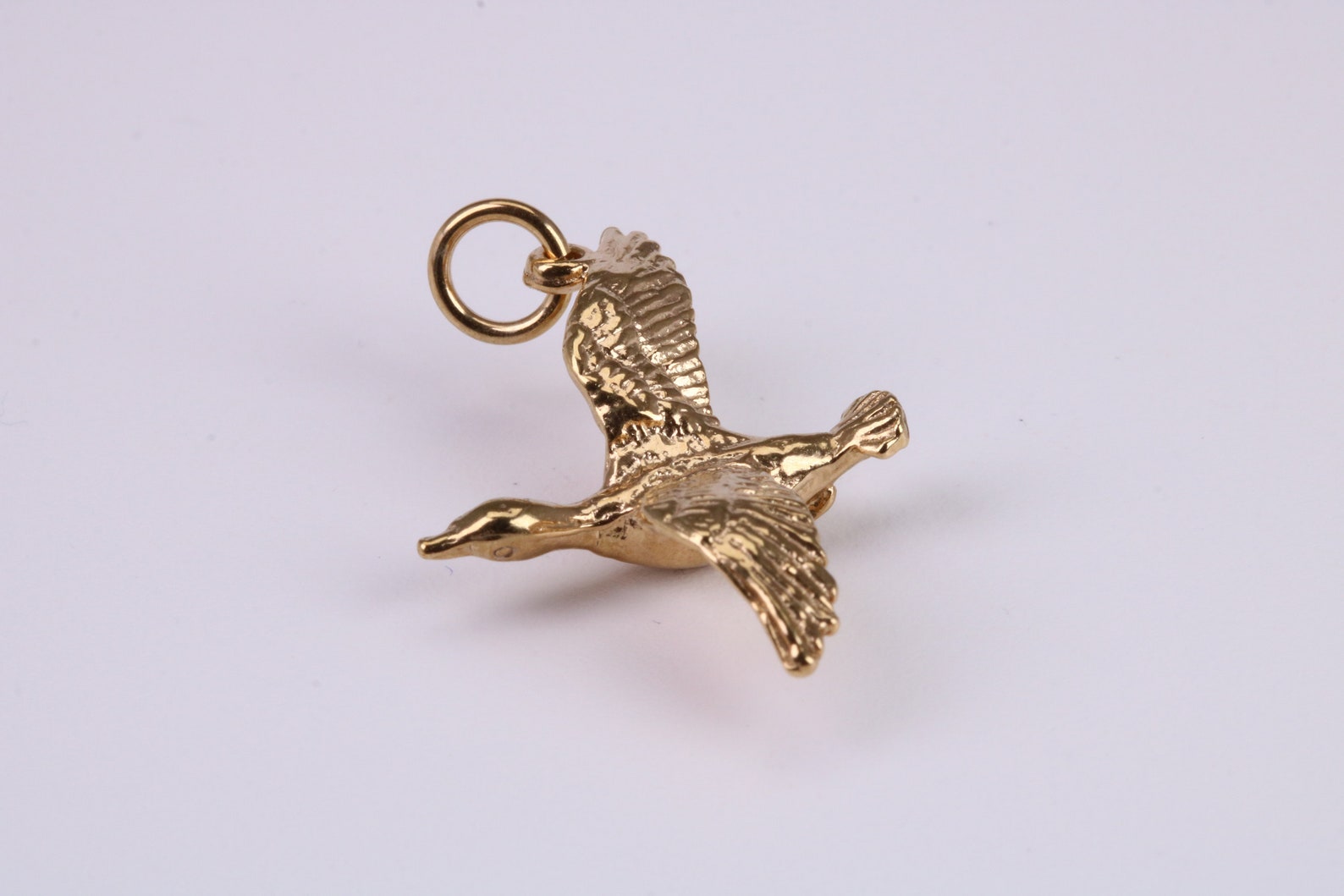 Flying Swan Charm, Traditional Charm, Made From Solid Yellow Gold With ...