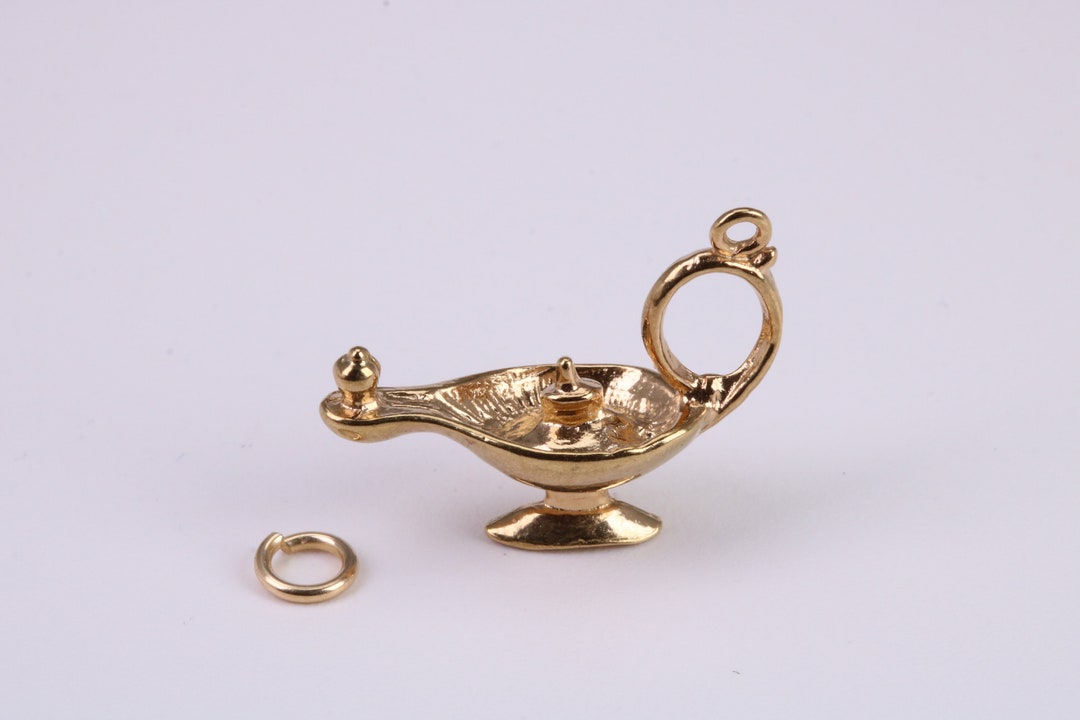 Magic Genie Lamp Charm, Traditional Charm, Made From Solid Yellow Gold ...