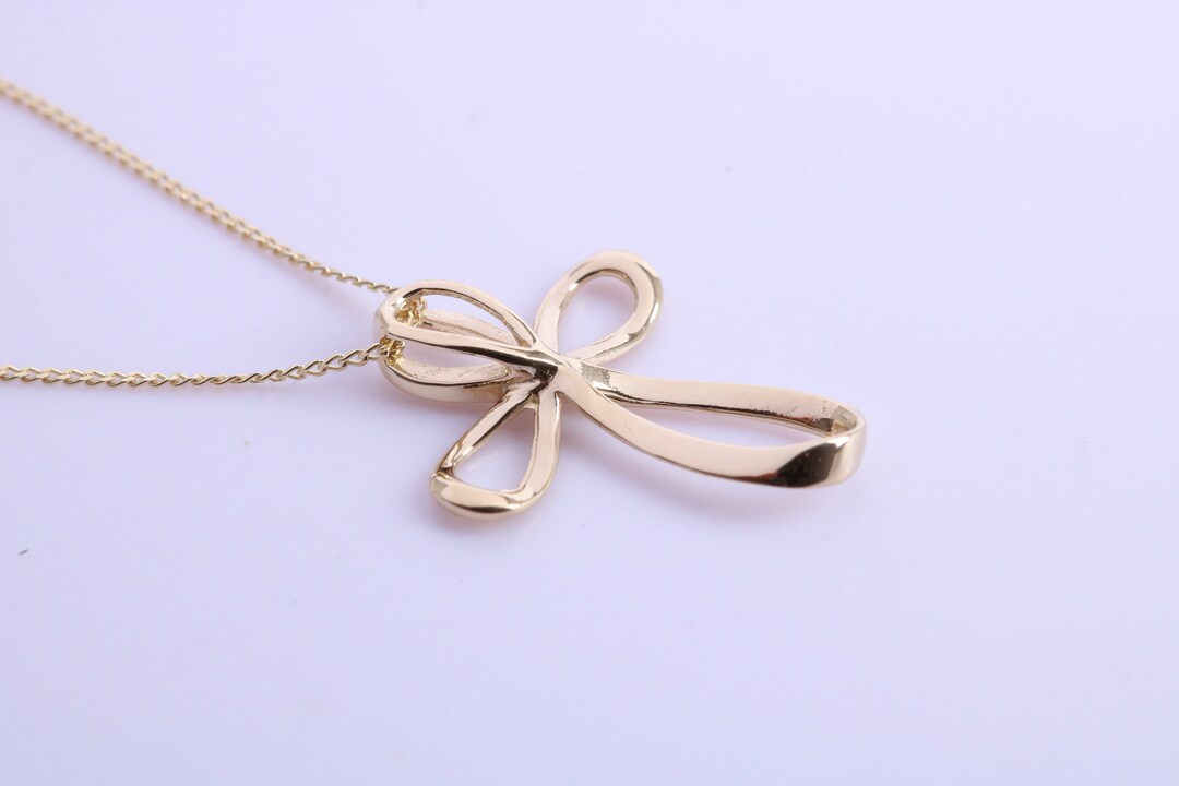 21 Mm Long Cross Together With 18 Inch Long Chain, Made From Solid ...