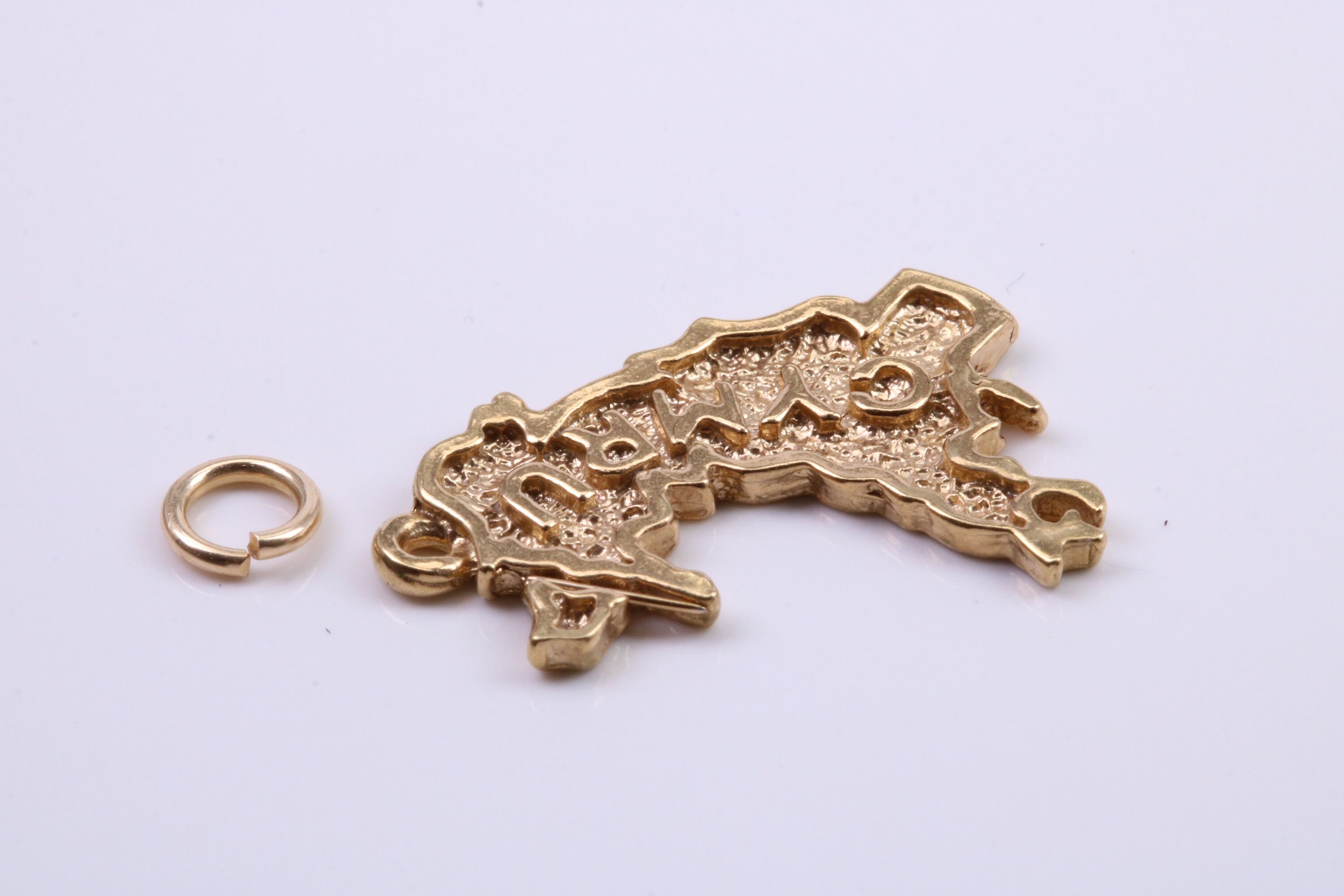 Map of Cymru Charm, Traditional Charm, Made From Solid 9ct Yellow Gold ...