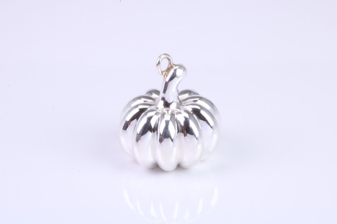 Solid Pumpkin Charm, Traditional Charm, Made From Solid Cast 925 Grade ...