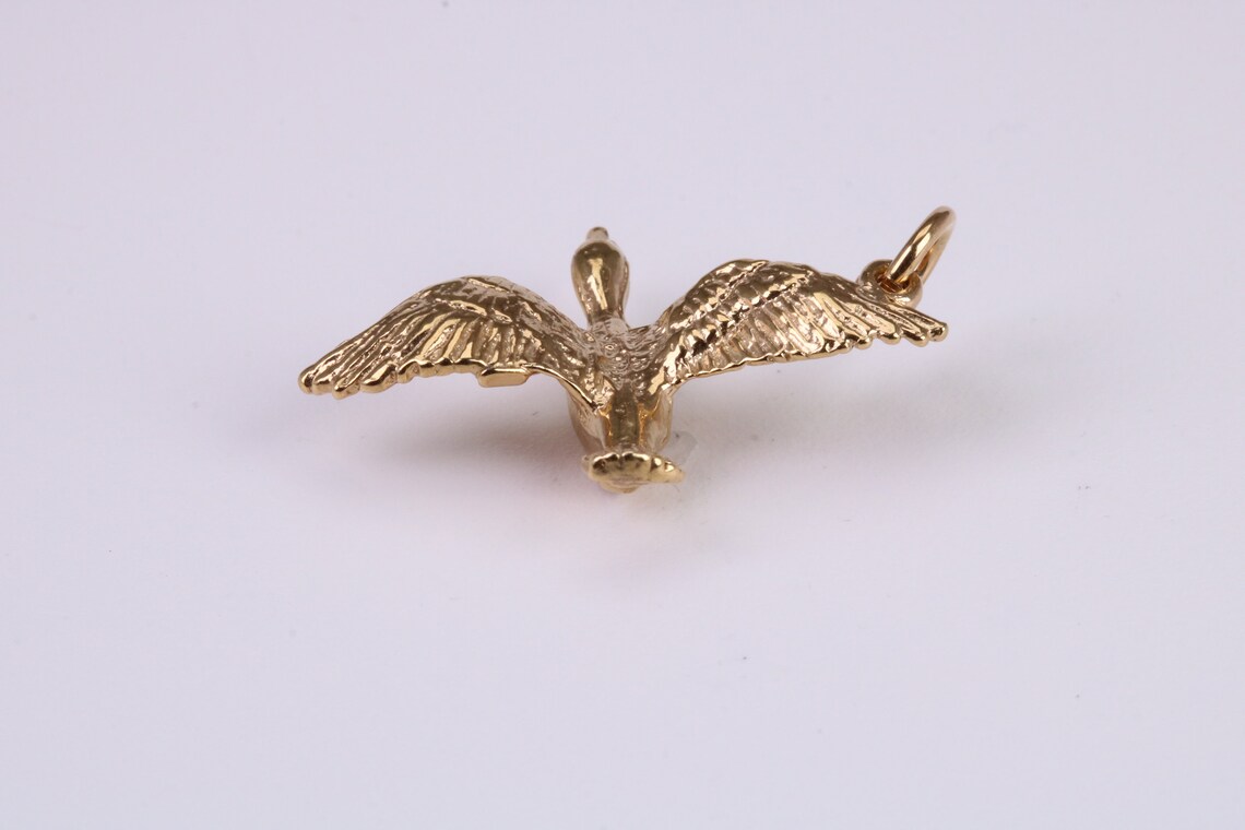 Flying Swan Charm, Traditional Charm, Made From Solid Yellow Gold With ...