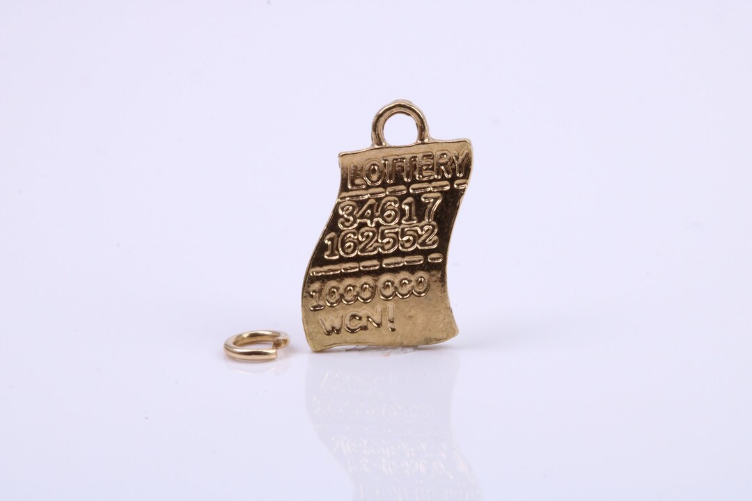 Winning Lottery Ticket Charm, Traditional Charm, Made From Solid 9ct ...