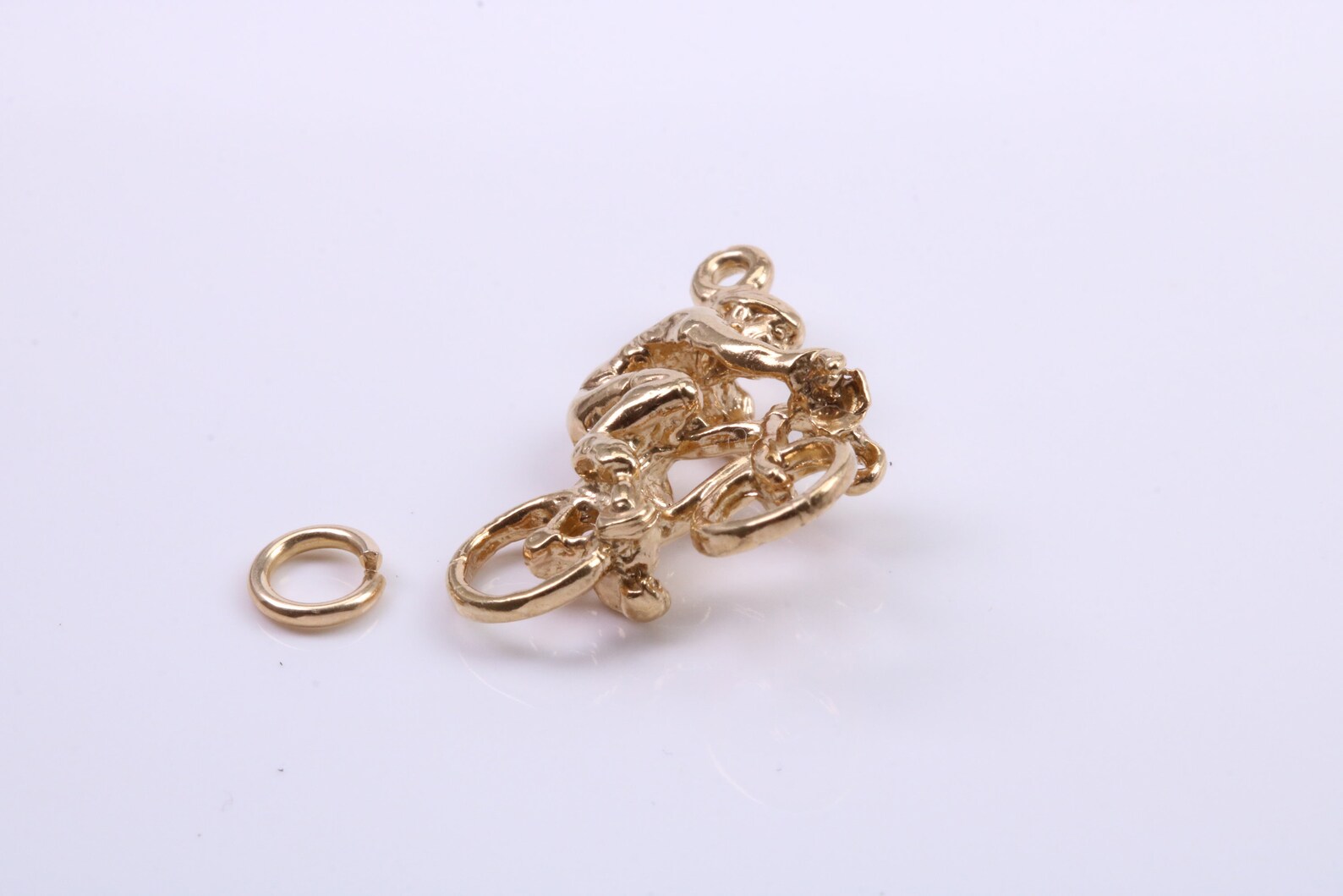 Cyclist Charm, Traditional Charm, Made From Solid 9ct Yellow Gold ...