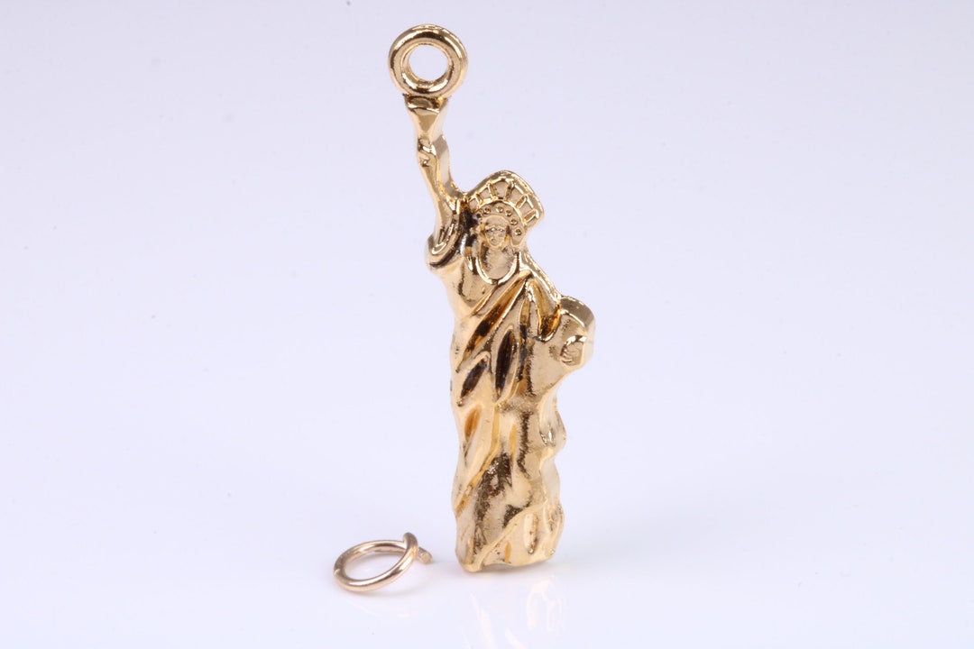 Statue of Liberty Charm, Traditional Charm, Made From Solid Yellow Gold ...