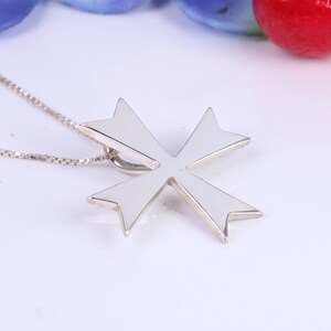 Maltese Cross Necklace, Made From Solid Cast Silver, Complete With ...