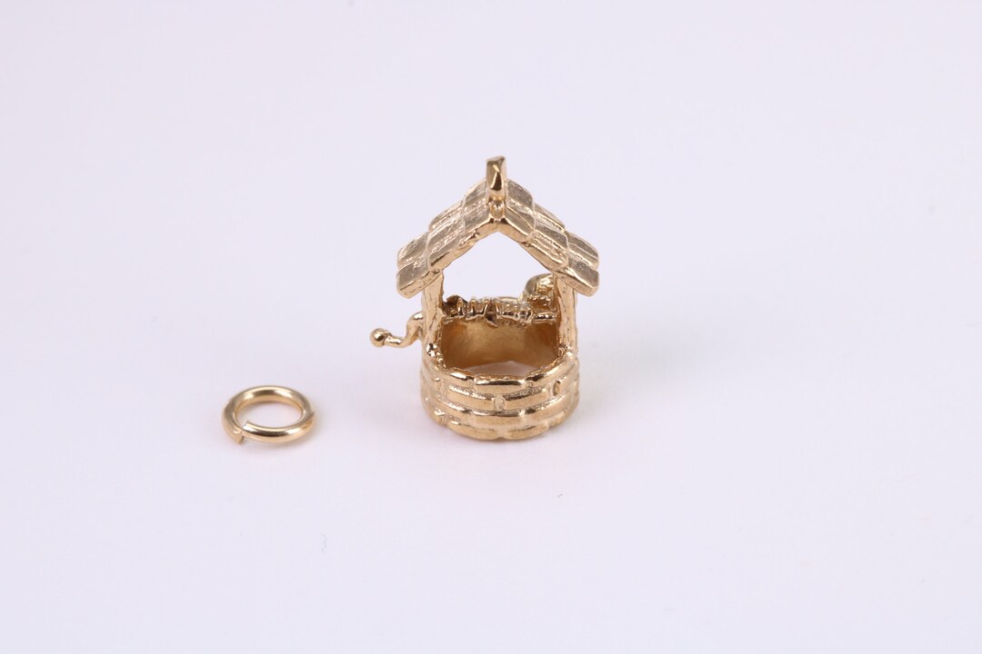 Wishing Well Charm, Traditional Charm, Made From Solid Yellow Gold ...