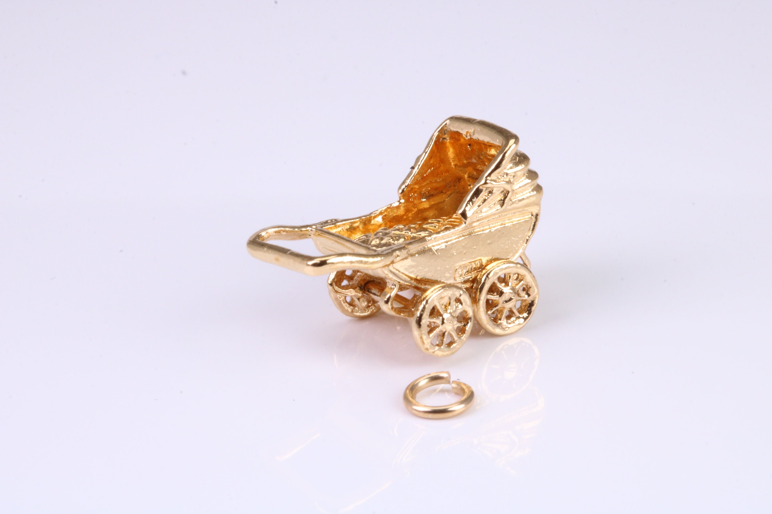 Baby Pram Charm, Traditional Charm, Made From Solid Yellow Gold ...