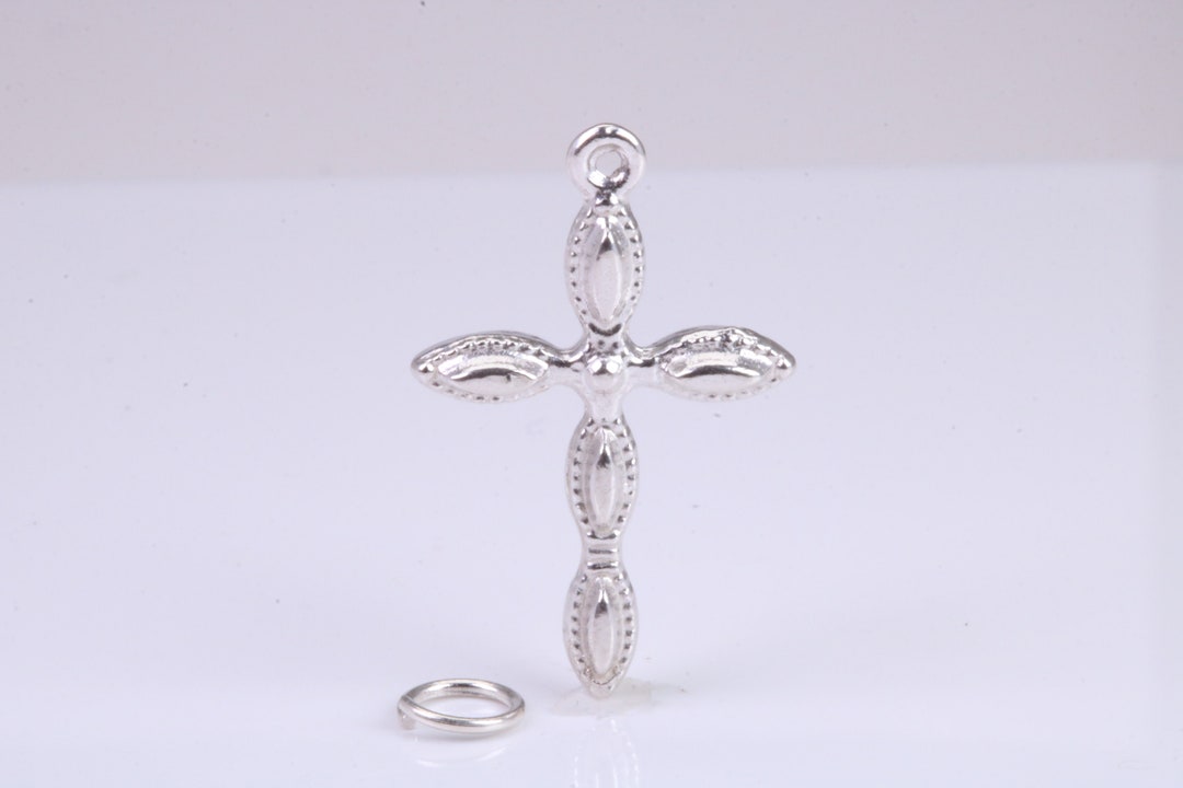 28 Mm Long Cross Necklace, Made From Solid Sterling Silver, With 18 ...