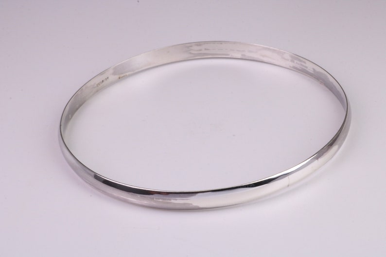 70 Mm Round and 5 Mm Wide Solid Silver Bangle - Etsy