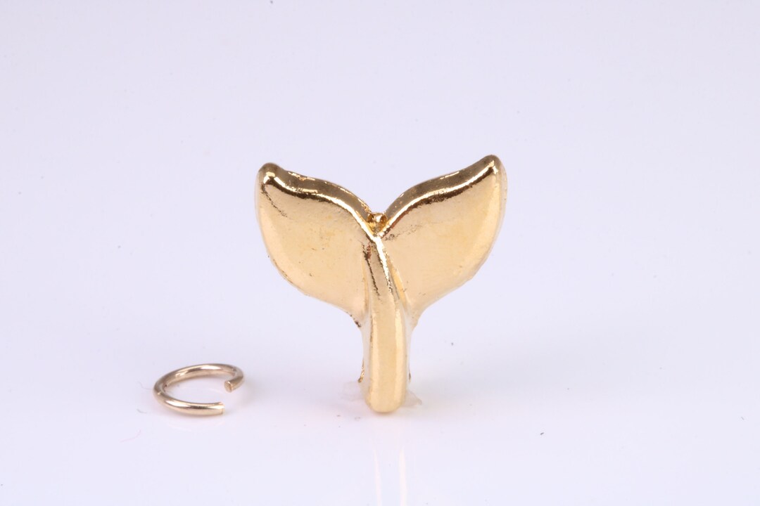 Whale Tail Charm, Traditional Charm, Made From Solid Cast Yellow Gold ...