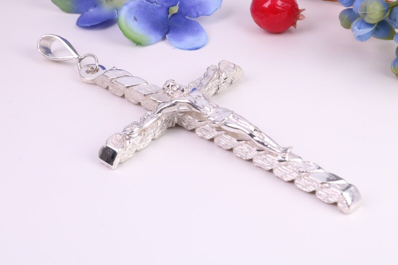90 Mm Long, Very Large Crucifix, Made From Solid Cast Silver, British ...