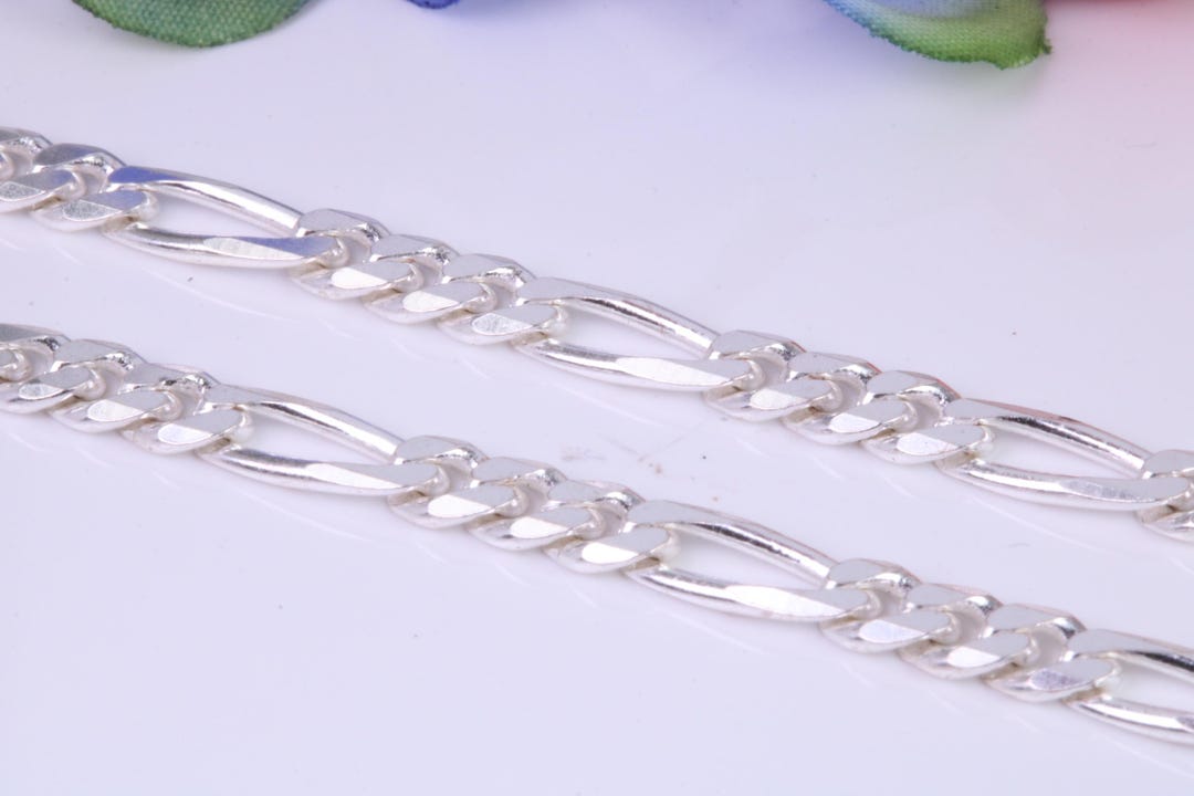 Heavy Figaro Chain, Made From Solid 925 Graded Sterling Silver, 18 or ...