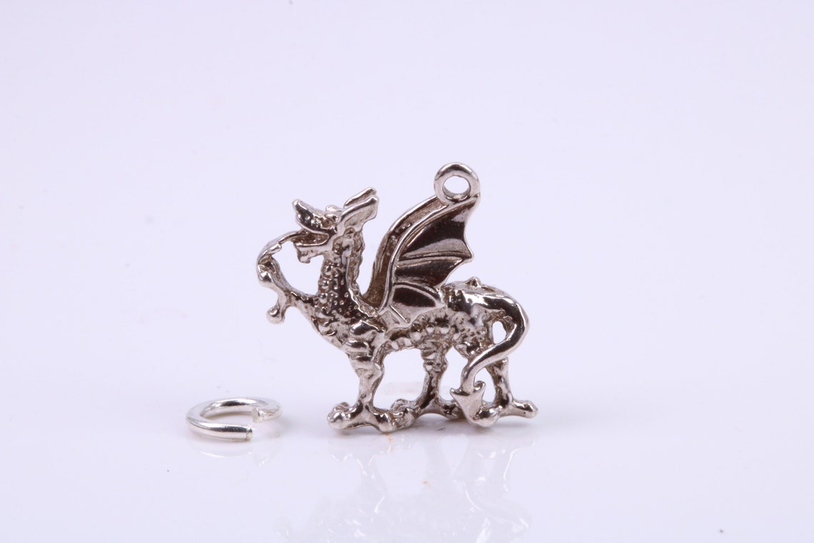 Welsh Dragon Charm, Traditional Charm, Made From Solid 925 Grade ...