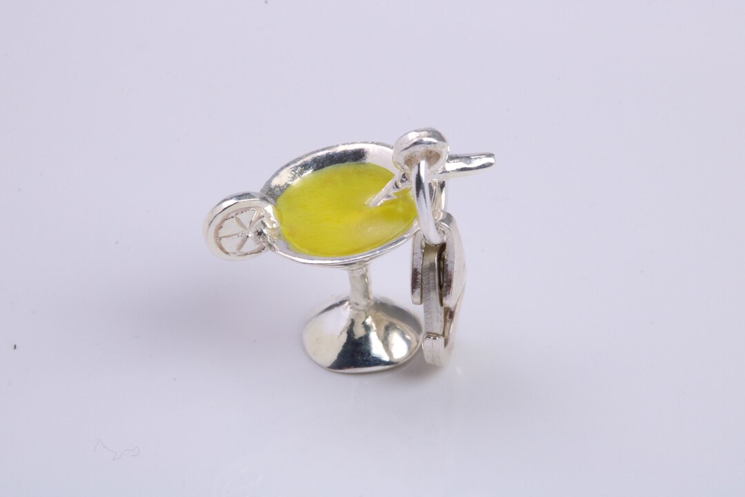 Cocktail Glass Charm, Traditional Charm, Made From Solid 925 Grade ...