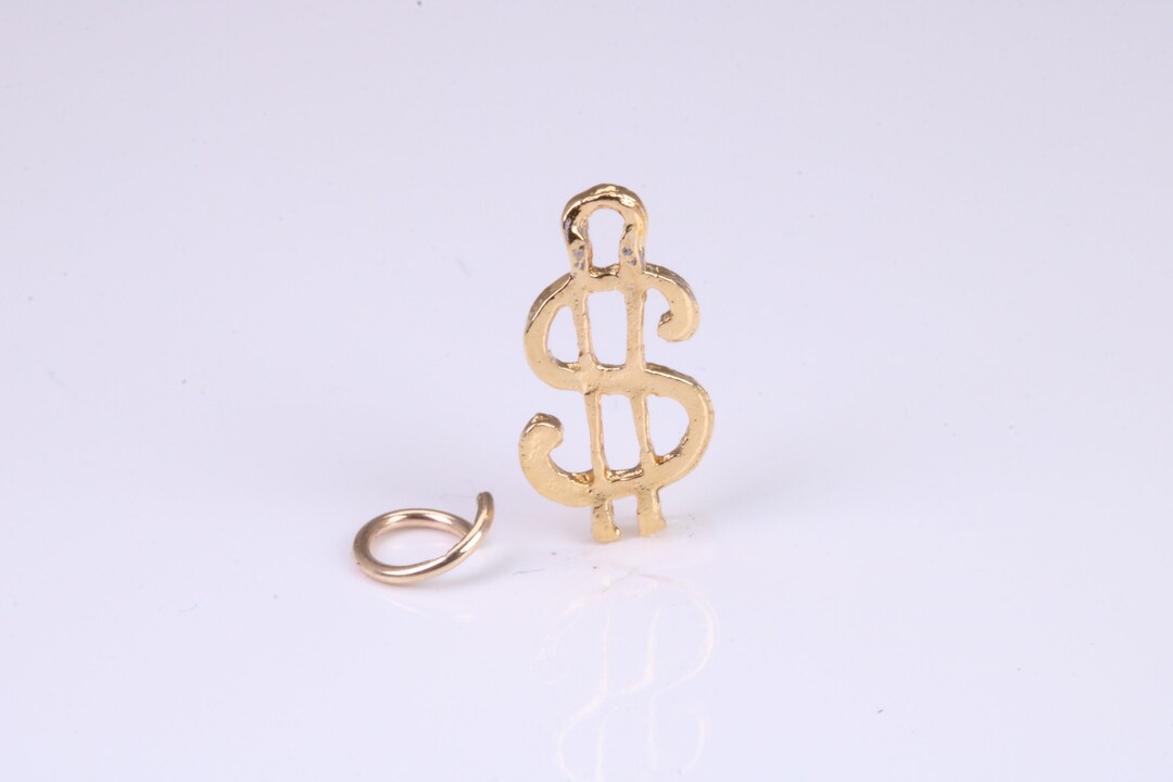 Dollar Sign Charm, Traditional Charm, Made From Solid Yellow Gold ...