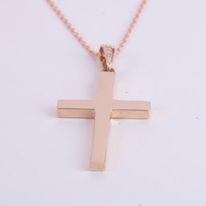 24 Mm Long Rose Gold Cross Together With 18 Inch Long Chain, Made From ...