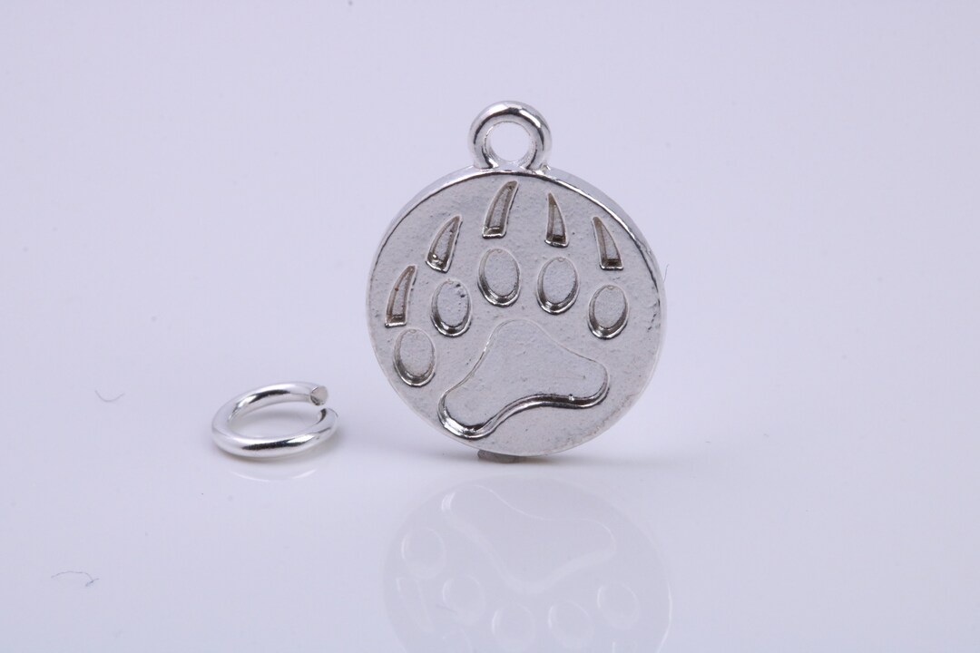 Paw Print Charm, Traditional Charm, Made From Solid 925 Grade Sterling ...