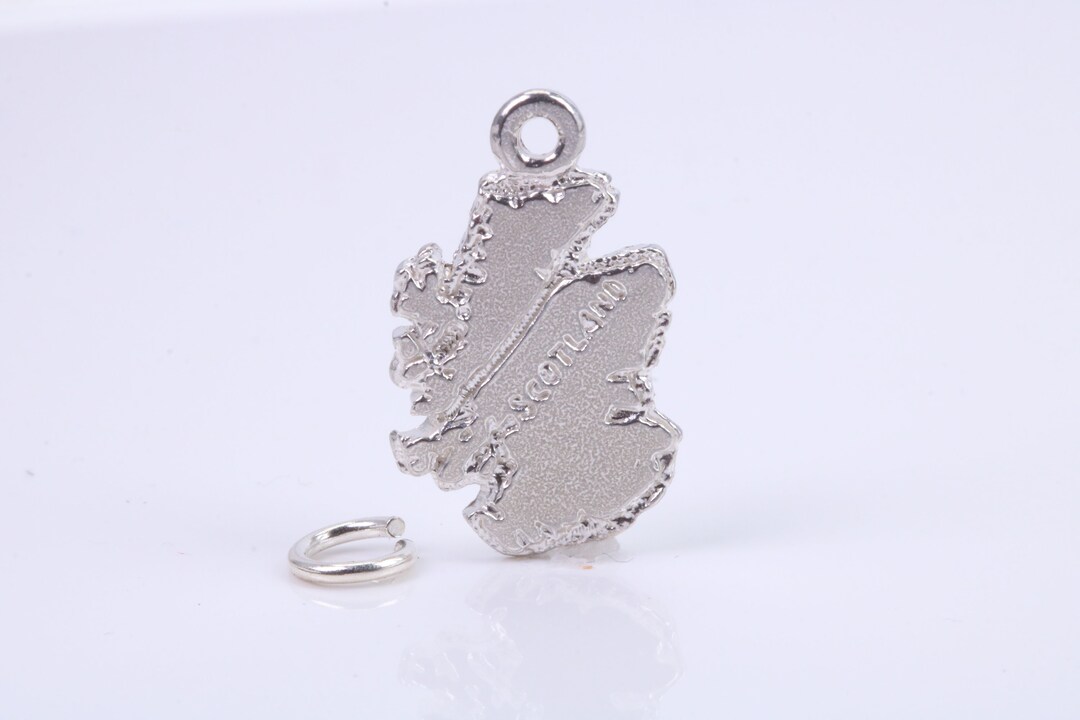 Map of Scotland Charm, Traditional Charm, Made From Solid 925 Grade ...