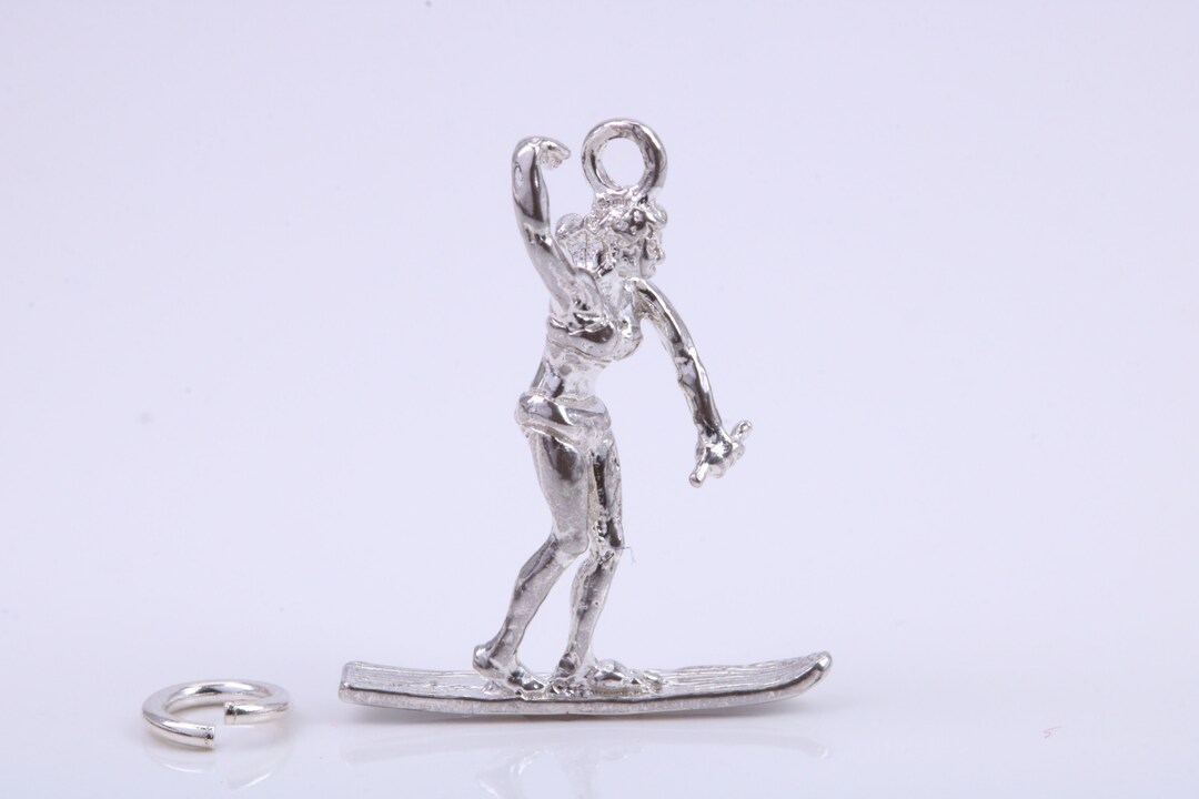 Girl Water Skiing Charm, Traditional Charm, Made From Solid 925 Grade ...