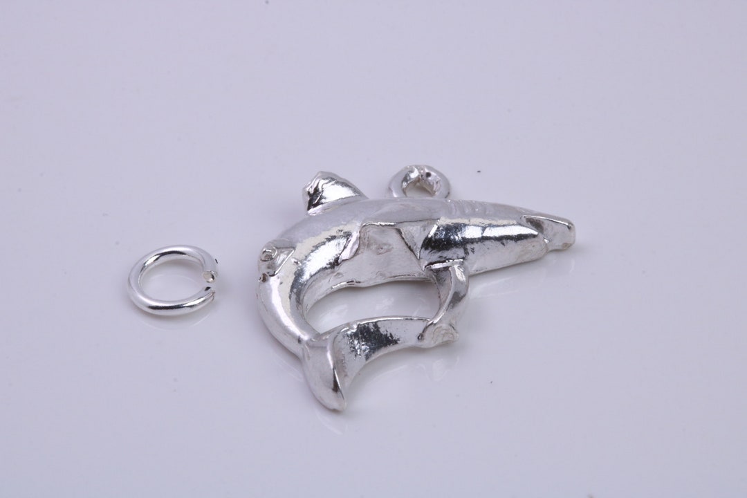 Great White Shark Charm, Traditional Charm, Made From Solid 925 Grade ...