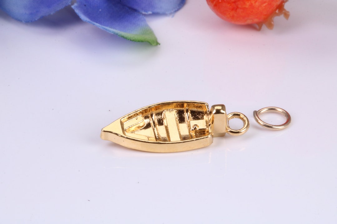 Dingy Boat Charm, Traditional Charm, Made From Solid Yellow Gold ...