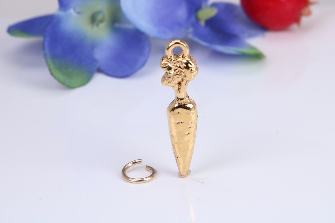 Carrot Charm, Traditional Charm, Made From Solid Cast Yellow Gold ...