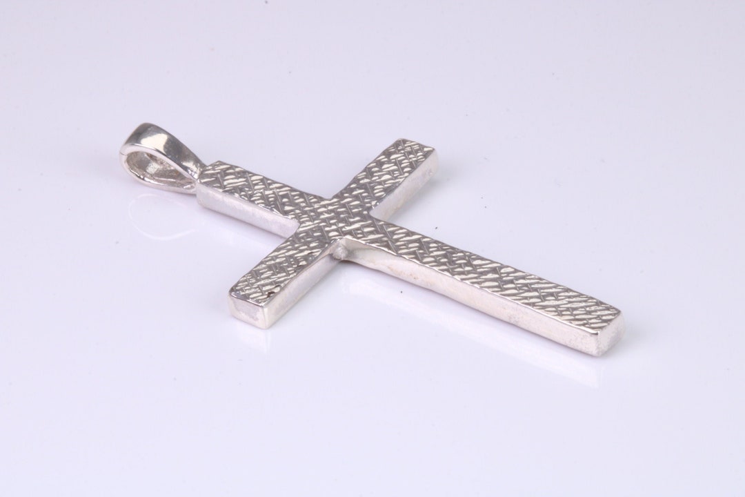 45 Mm Long, Large Solid and Chunky Sterling Silver Cross, Made From ...