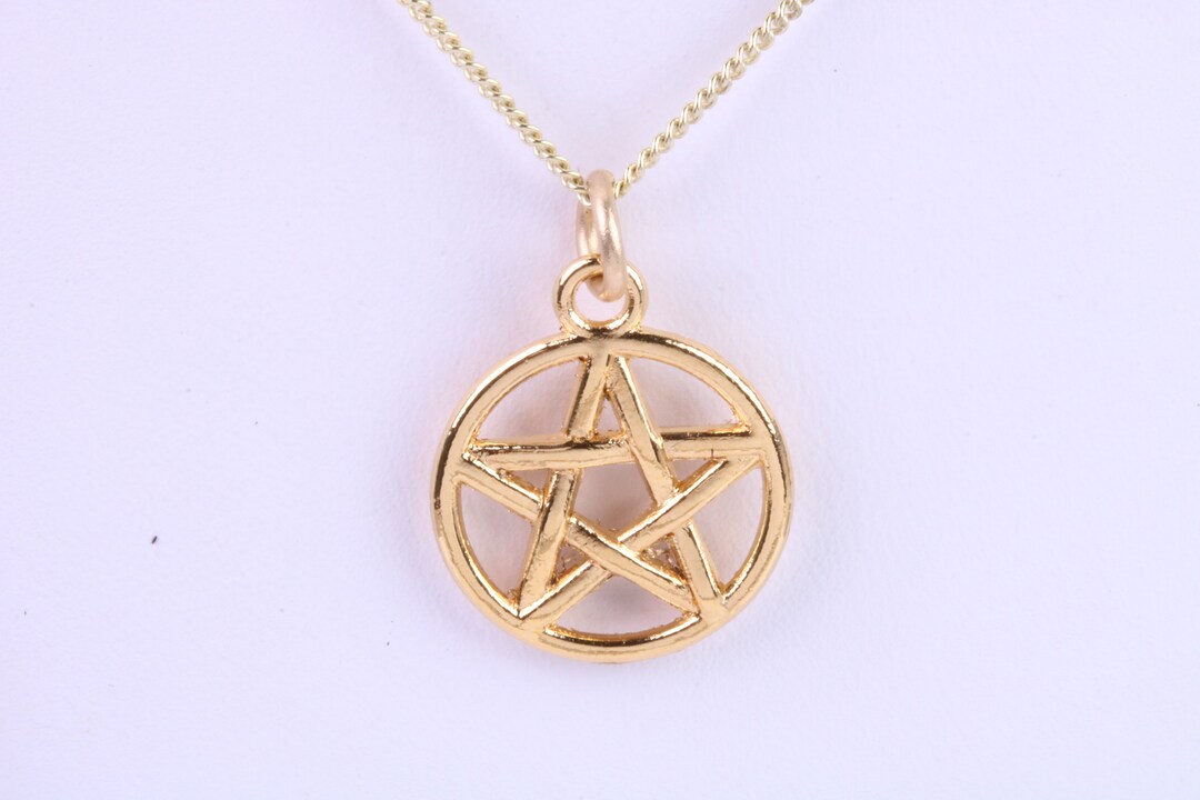 Gold Pentagram Pendant, Measuring 22 Mm Round, Made From Solid Cast 14K ...
