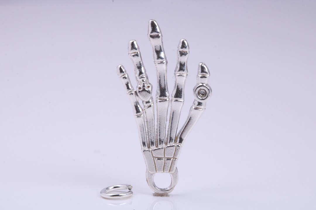 Skeleton Hand Charm, Traditional Charm, Made From Solid 925 Grade ...