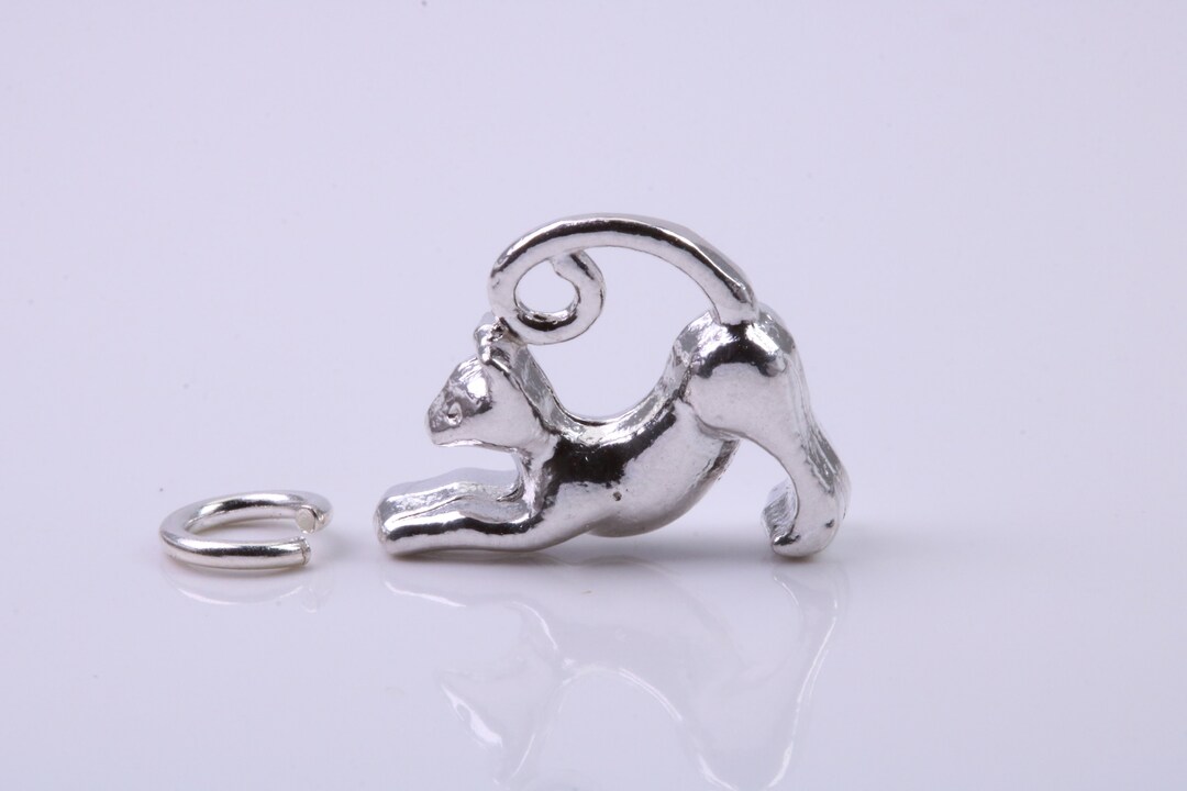 Cat Charm, Traditional Charm, Made From Solid 925 Grade Sterling Silver ...