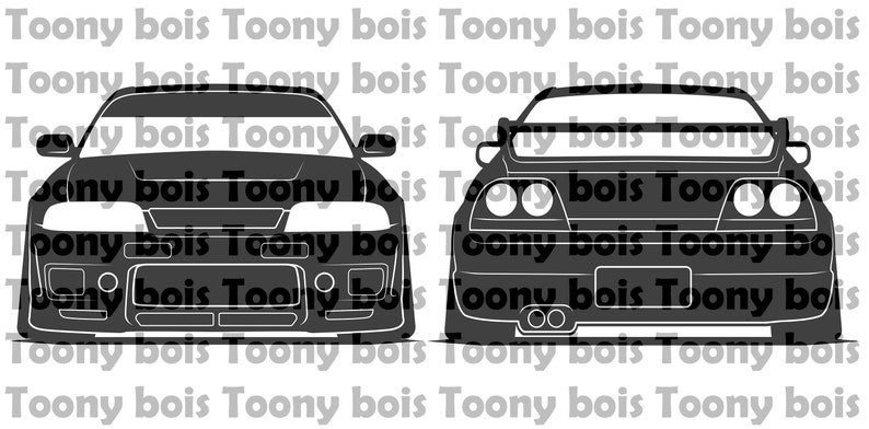 JDM GTR 2 Pack SVG Files - Stanced Nissan R33 Design for Vinyl Cutting ...