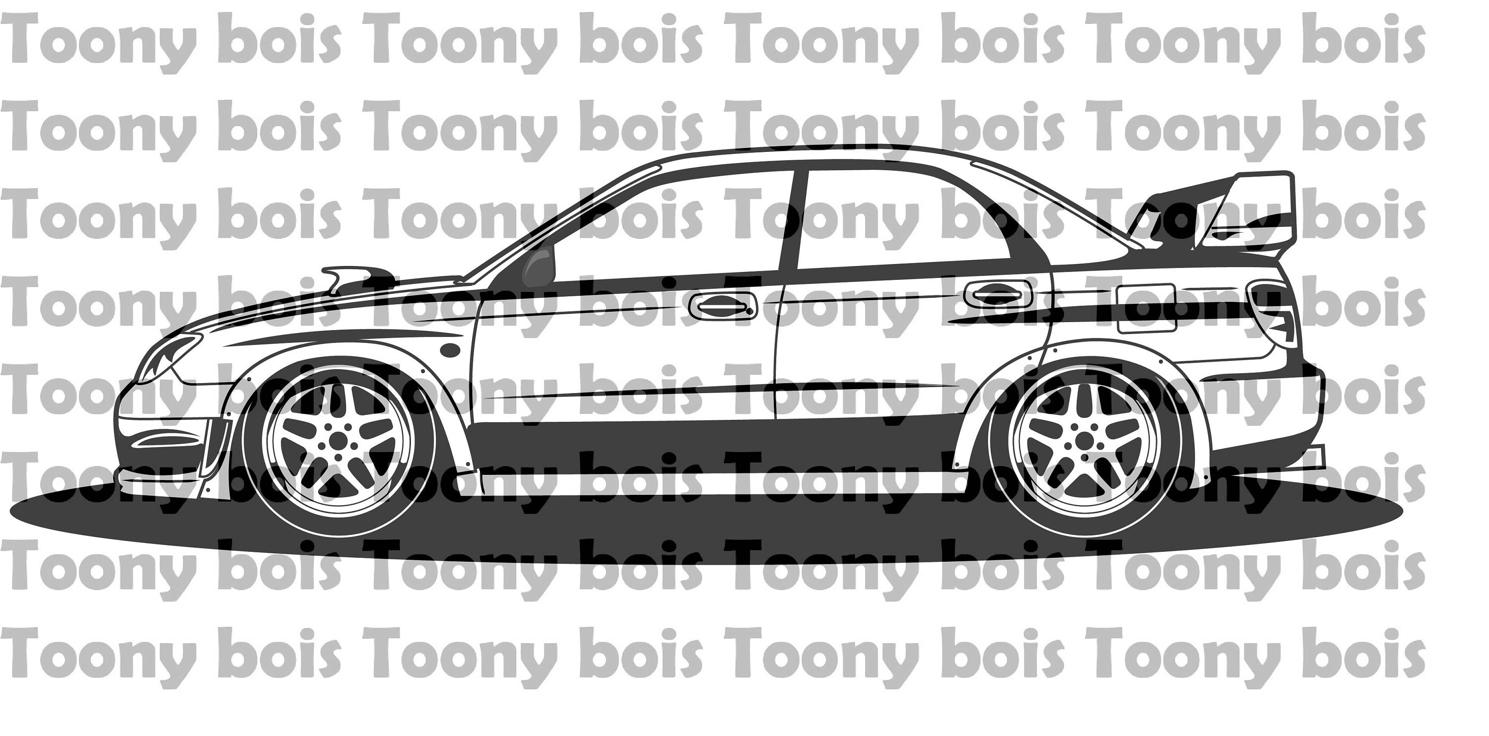 JDM Subie SVG Widebody Race Car Design for Vinyl Cutting Decals ...