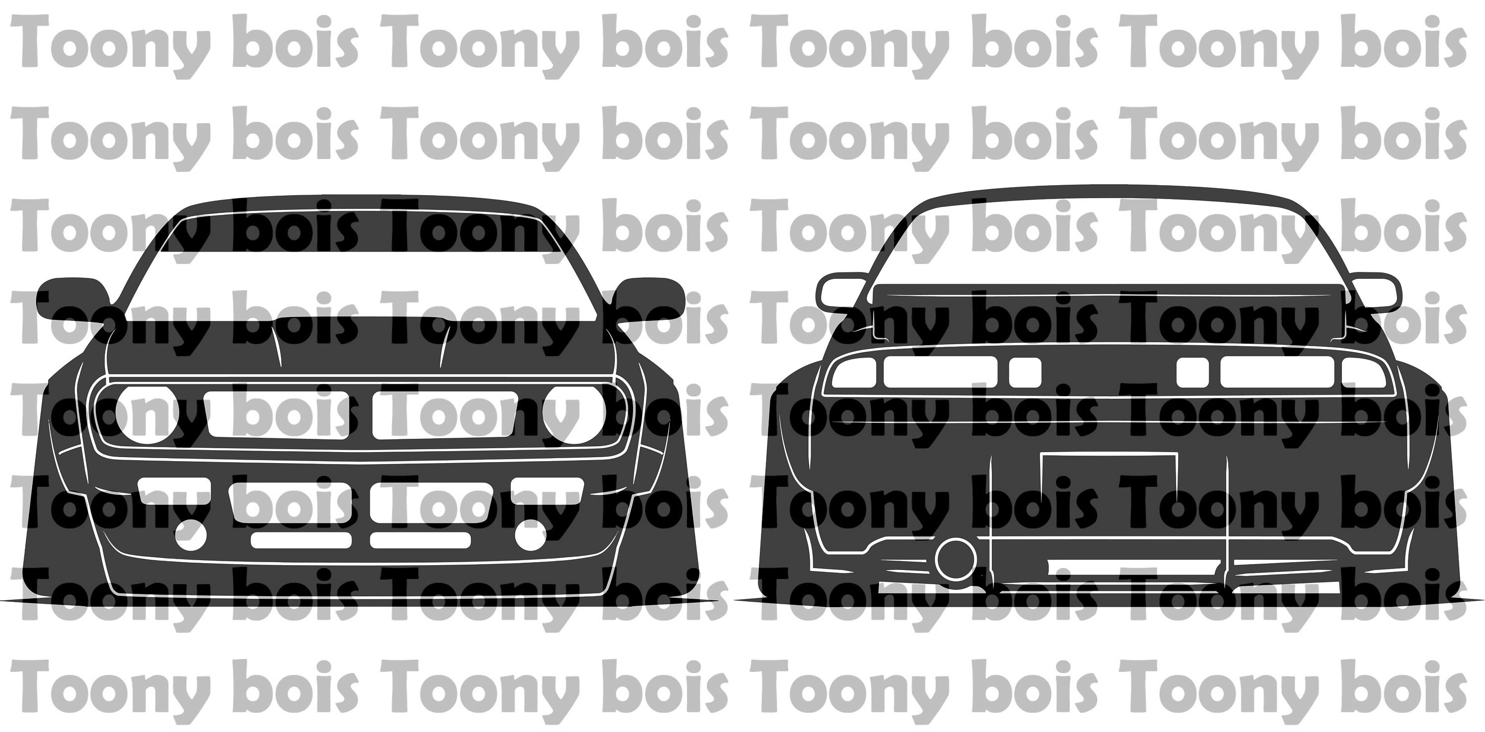 JDM 200sx 2 Pack SVG Files Nissan Silvia S14 Design for Vinyl Cutting ...