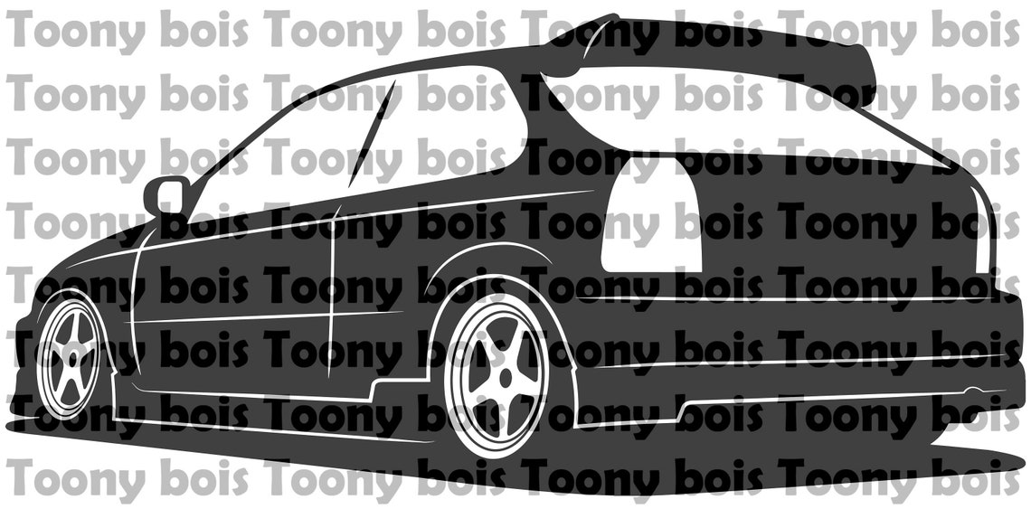 EK Hatch JDM SVG File - Honda Civic Design for Vinyl Cutting Decals ...
